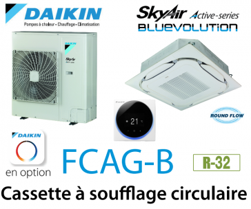 Daikin Cassette 8 voies «Round Flow» Active FCAG100B monophasé
