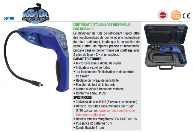 Détecteur de Fuite éléctronique Raptor Mastercool