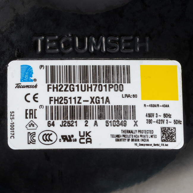 Compresseur Tecumseh TFH2511Z / FH2511Z-XG - R404A, R449A, R407A, R452A