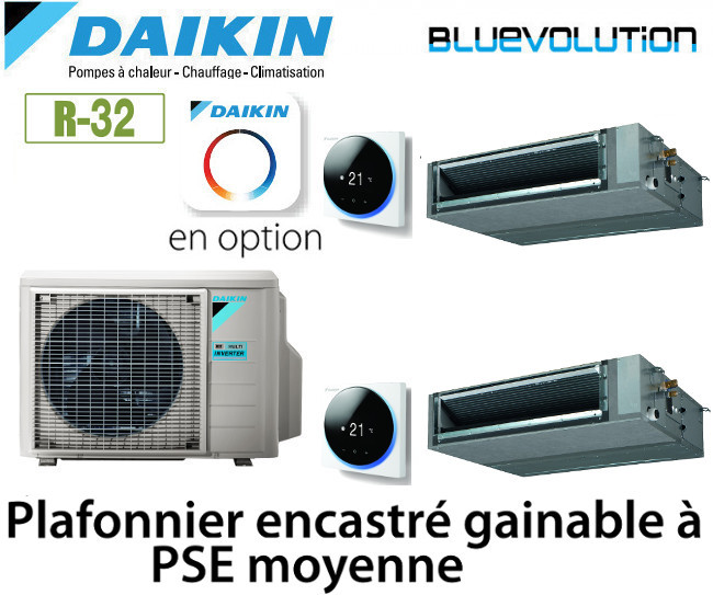 Daikin Gainable haute pression Bisplit 2MXM68N + 2 FBA35A9 - R32