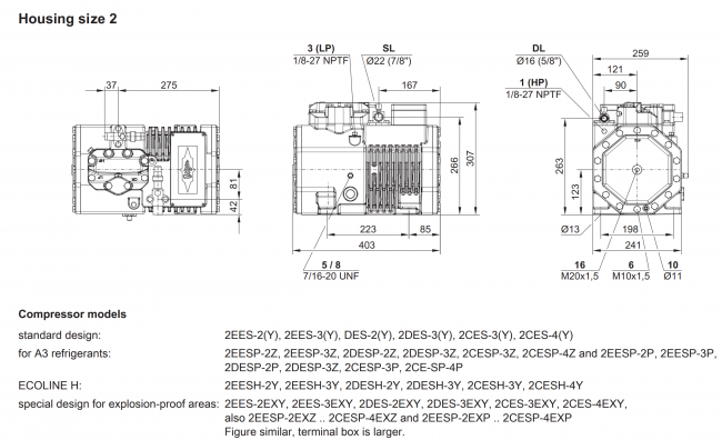 Compresseur semi-hérmetique à piston 2DES-2Y de BITZER - ECOLINE