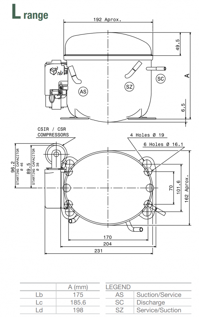 Compresseur Cubigel GL90TB / GU80TG / GU80TB- R134a