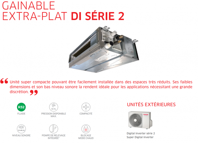 Toshiba GAINABLE EXTRA-PLAT DI SÉRIE 2 RAV-HM401SDTY-E