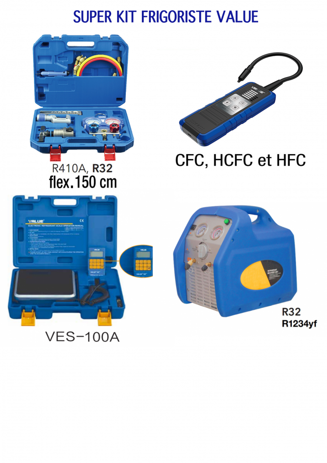 SUPERT Kit complet d'outillage frigoriste professionnel