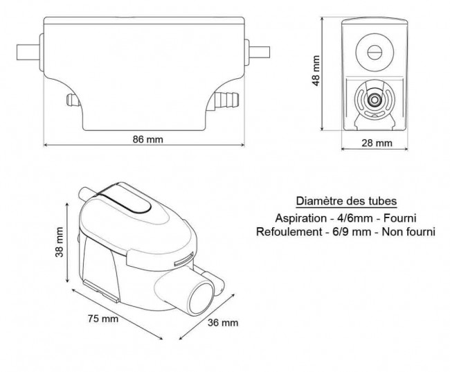 Pompe de relevage de condensats MINI FLOWATCH 2 de "SICCOM"