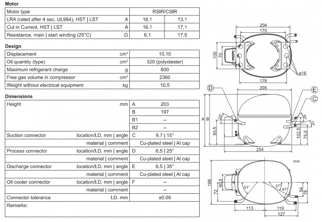 Compresseur SECOP / DANFOSS NL10MF - R134A