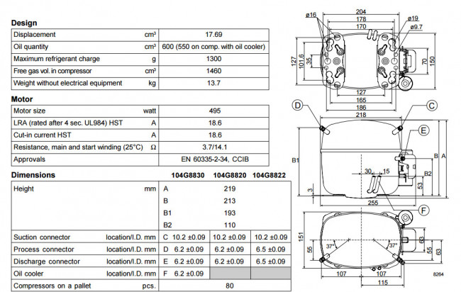 Compresseur Danfoss SC18G - R134a