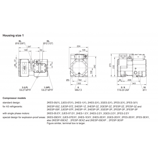 Compresseur semi-hérmetique à piston 2CES-3Y de BITZER - ECOLINE