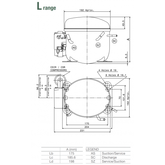 Compresseur Cubigel GL90TB / GU80TG / GU80TB- R134a