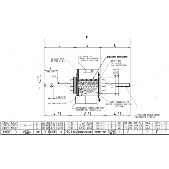 Moteur double arbre pour ventilo-convecteur K48410 de Sisme