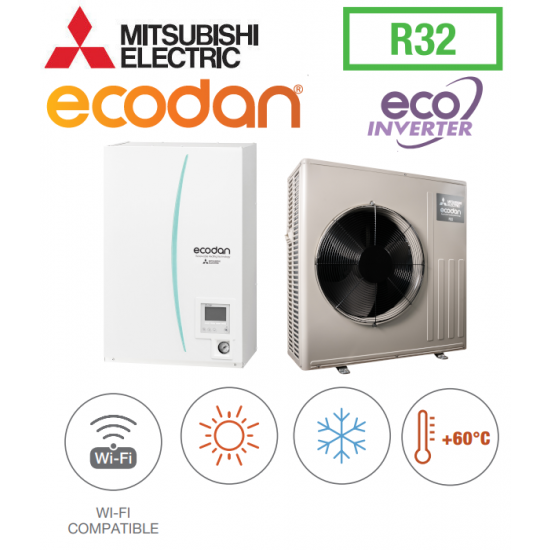 Ecodan REVERSIBLE SPLIT MURAL R32 ERSD-VM2E + SUZ-SWM60VA2