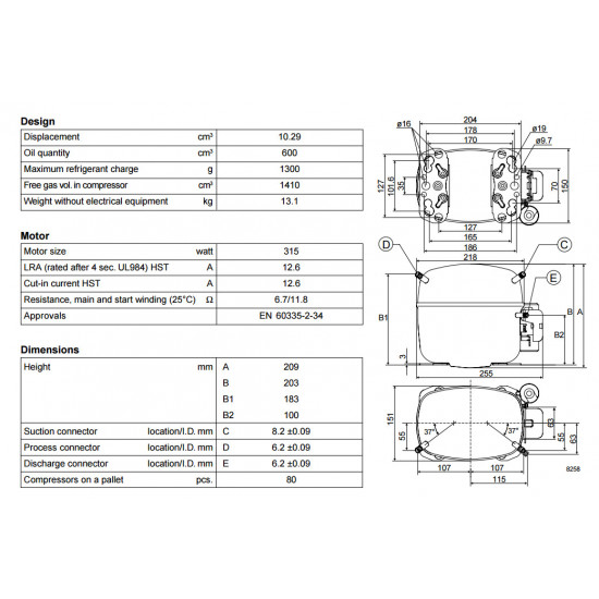 Compresseur Danfoss SC10CL - R404A, R449A, R407A, R452A