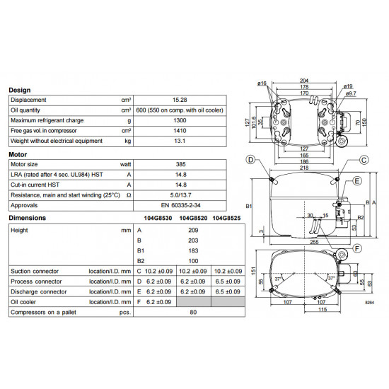 Compresseur Danfoss SC15G - R134a