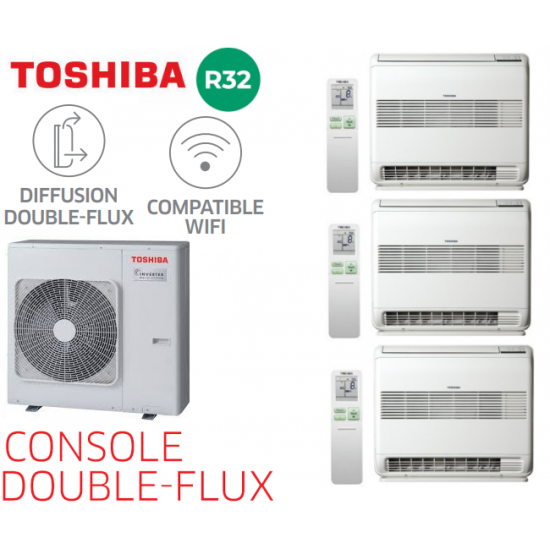 Toshiba CONSOLE DOUBLE-FLUX Tri-Split RAS-3M18G3AVG-E + 3 RAS-M07J2FVG-E